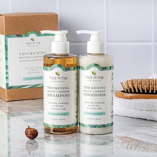 Thickening Biotin Caffeine Shampoo & Conditioner Set – Tree To Tub